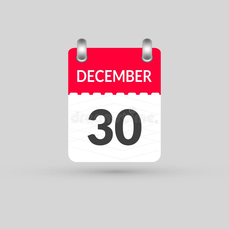 December 30 Calendar Date Month Icon Month Time Event Number Reminder ...