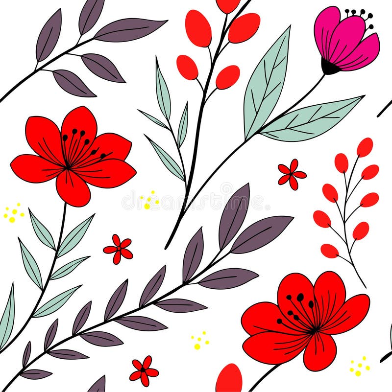 Seamless Floral Pattern Design. High-quality Patterns are Perfect for ...