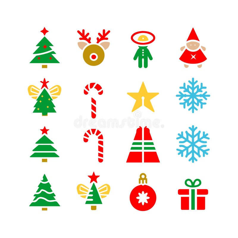Set of the Christmas Item Icon Vector 10 Stock Vector - Illustration of ...
