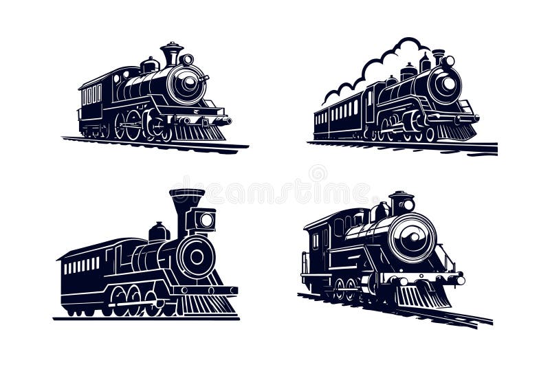 Old Style Train Silhouette Icon Vector Illustration Stock Vector ...