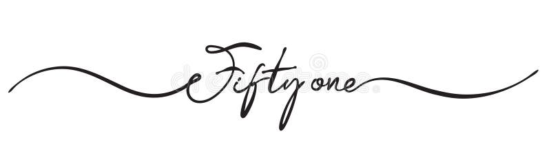 51st in Handwritten Cursive Brush Stroke Letters Stock Image ...