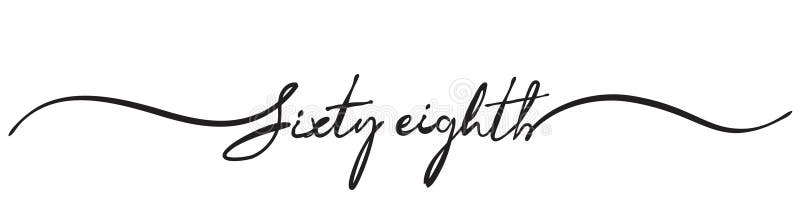 68th in Handwritten Cursive Brush Stroke Letters Stock Illustration ...