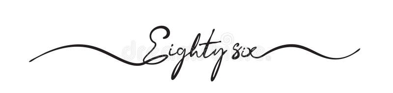 86th in Handwritten Cursive Brush Stroke Letters Stock Illustration ...