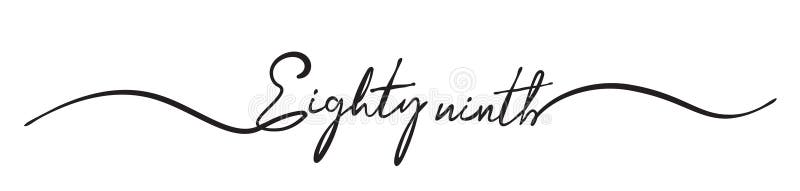 89th in Handwritten Cursive Brush Stroke Letters Stock Illustration ...