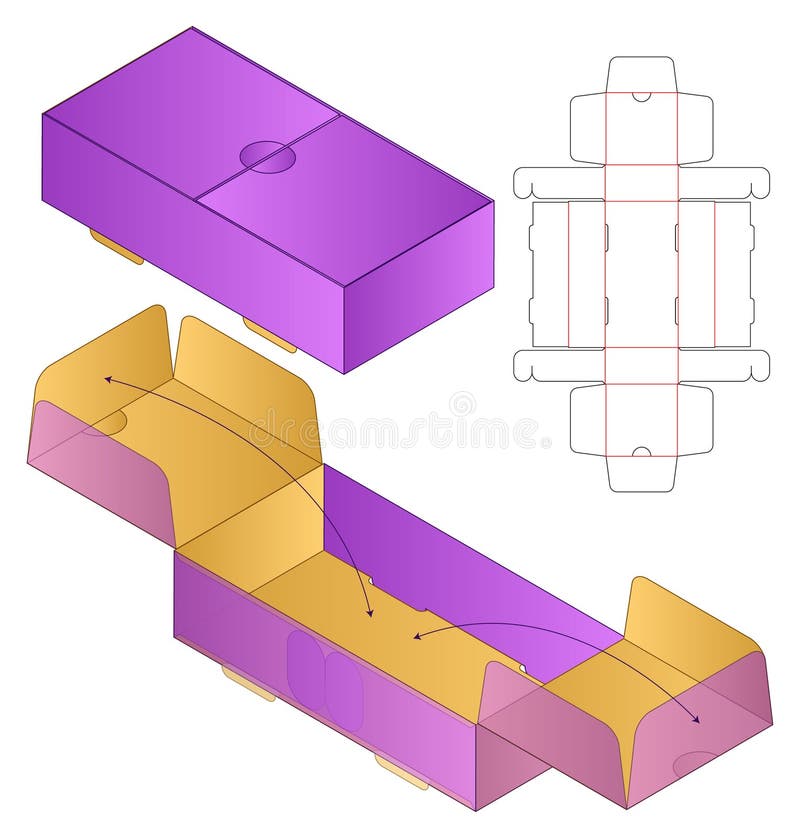 Box Dieline Template Foldable Packaging Layout Dieline Stock Vector ...