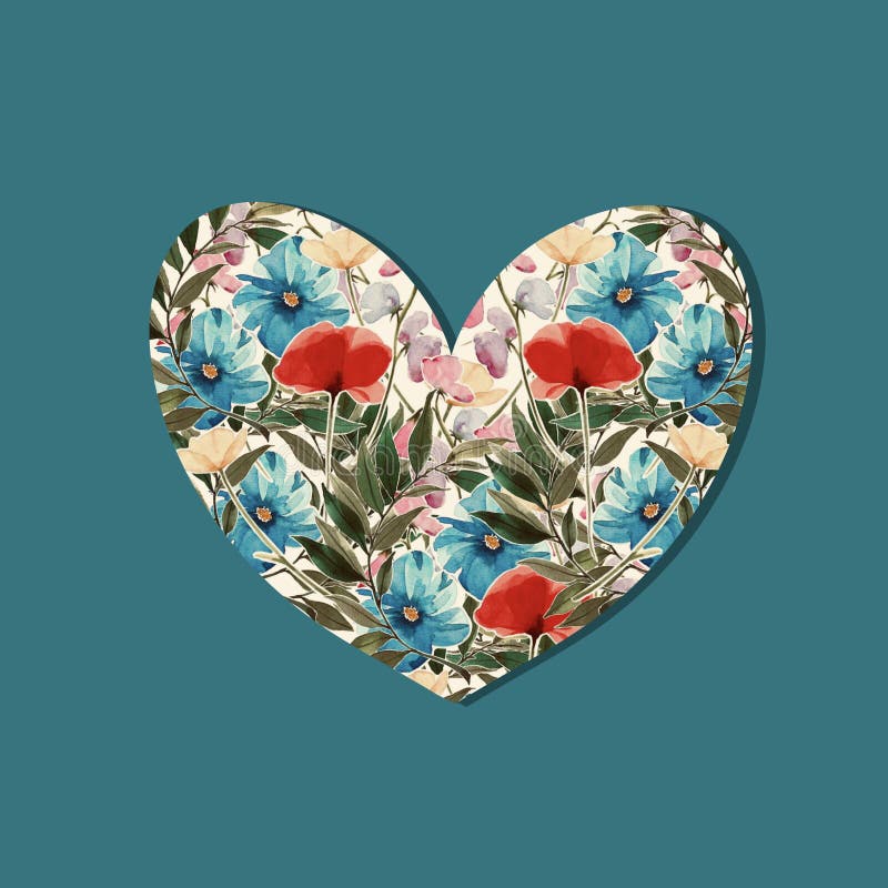 A Heart Full of Blooms Digital Illustration Stock Illustration ...