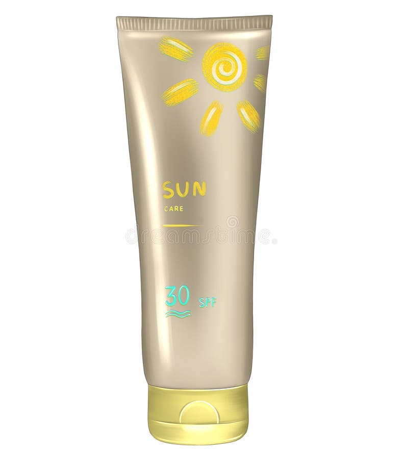 Sunscreen. SPF Cream. Summer in the Hand. Stock Illustration ...