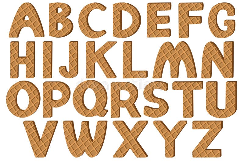 Brown Abc Letters Made from Biscuits Stock Illustration - Illustration ...