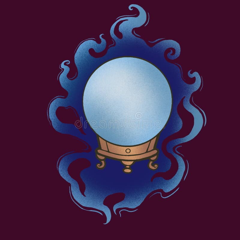 Illustration of a Witch S Crystal Ball of Predictions Stock ...