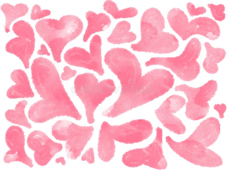 Pink hearts stock illustration. Illustration of water - 297768786
