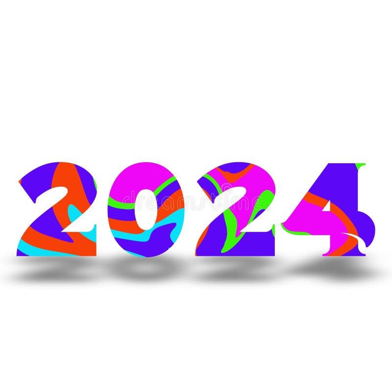 Colorful 2024 English Calendar Template Plan and Organize Events Stock ...