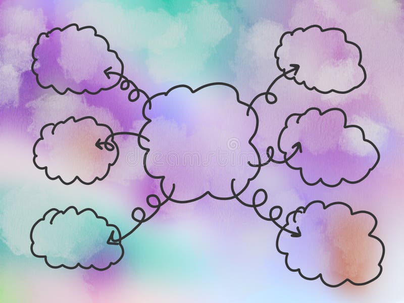 Mind Mapping Bright Design Colors for Presentations. Stock Illustration ...