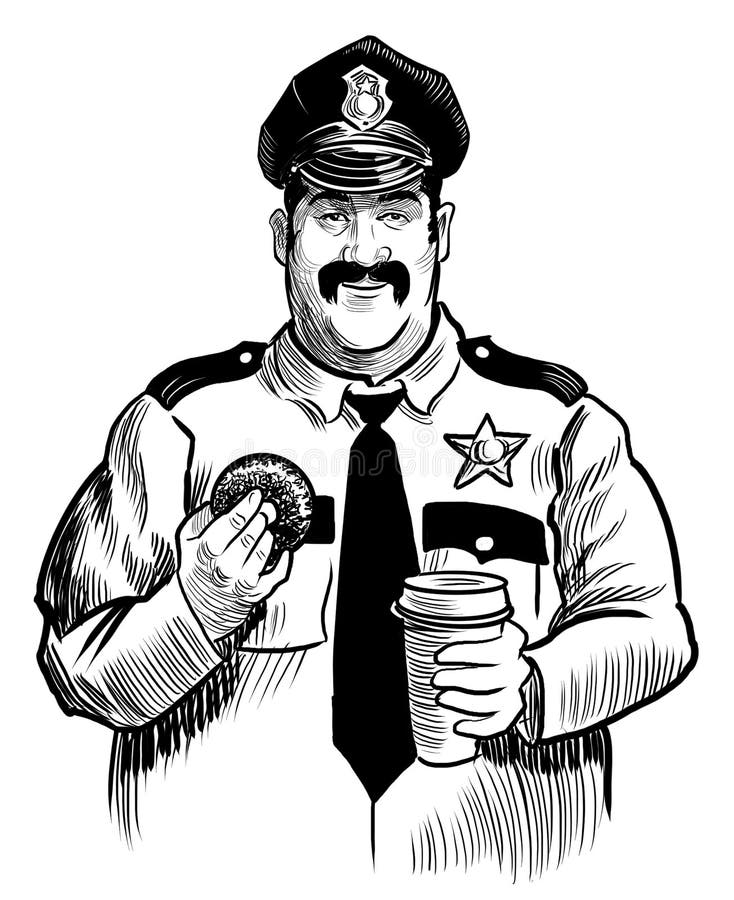 Police Officer Eating Donut Stock Illustrations – 68 Police Officer ...