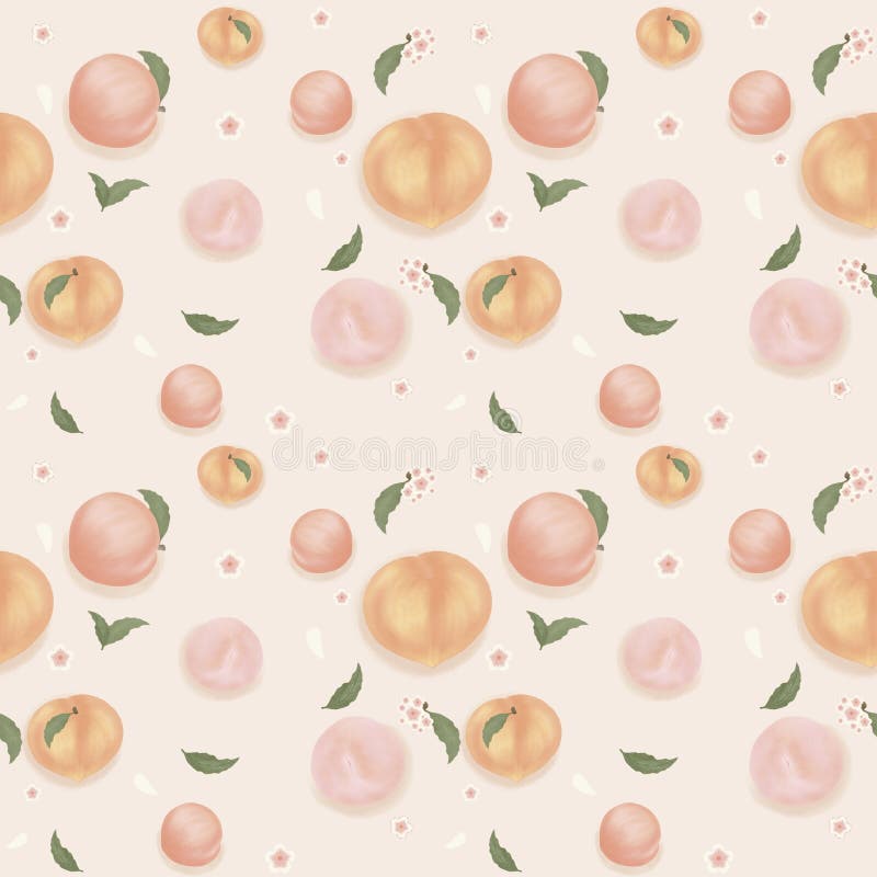 Beautiful Pastel Peach Hand Painting Watercolor with Sweet Pink Flower ...