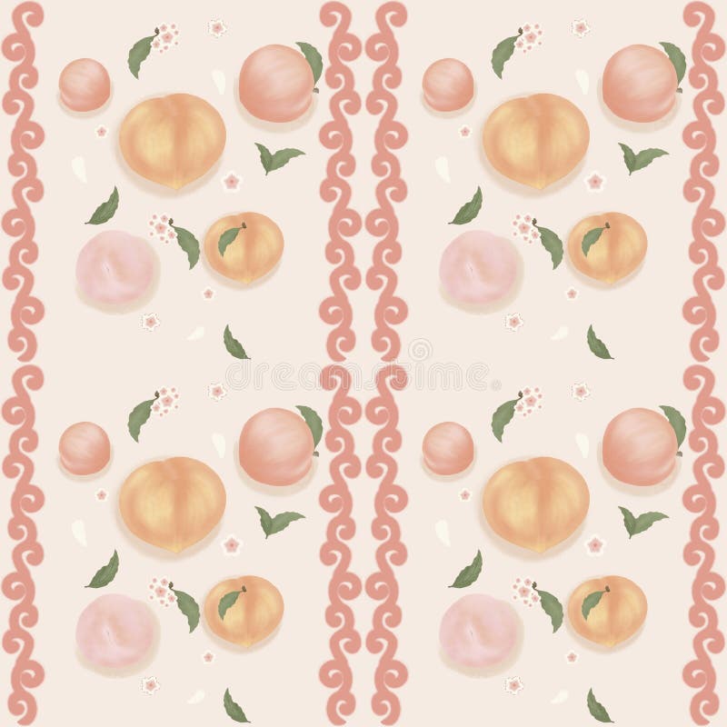 Beautiful Pastel Peach Hand Painting Watercolor with Sweet Pink Flower ...