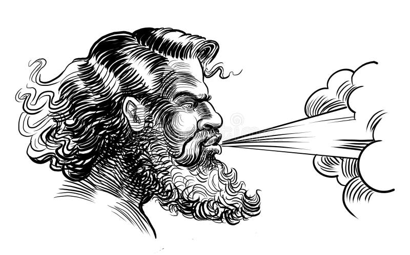 Greek god of wind stock illustration. Illustration of culture - 309078311