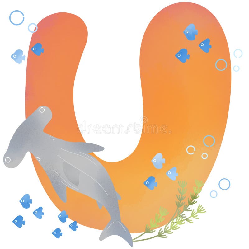 Letter U for Children S Teaching. an Alphabet for Decoration Stock ...