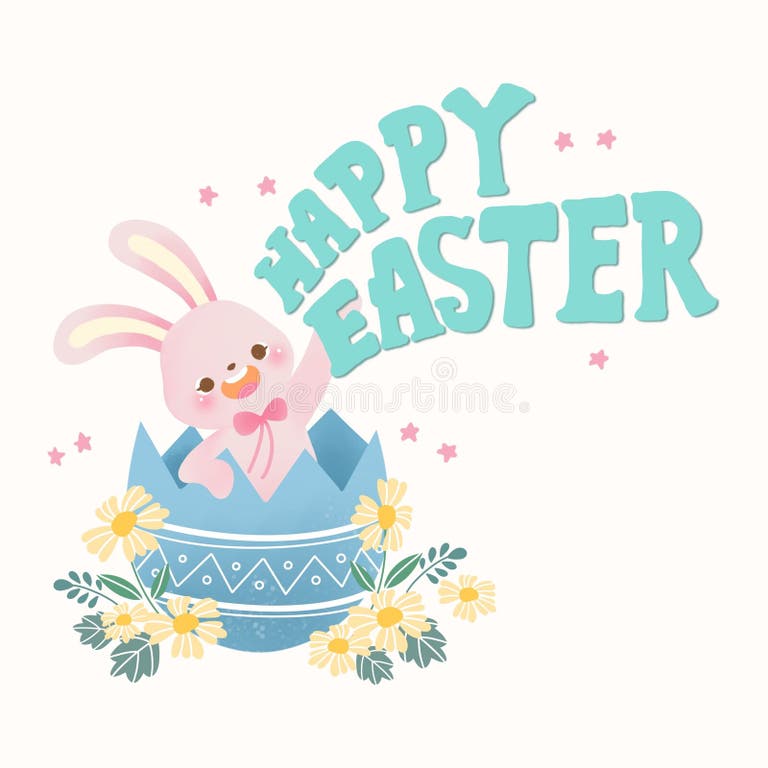 Easter Fast with Cuties Bunny. Happy Easter Day Stock Image - Image of ...