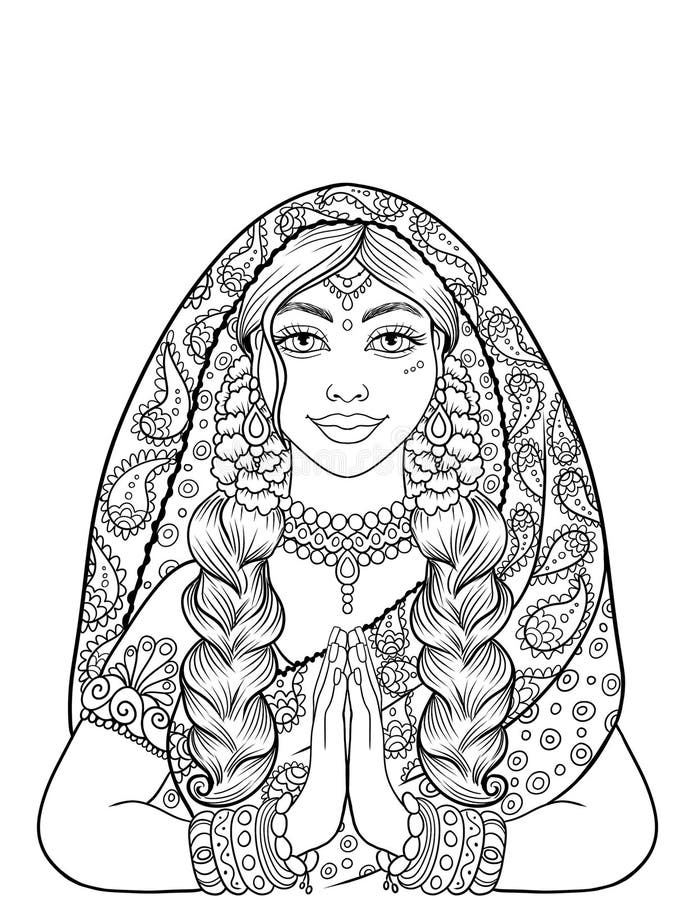 Indian Princess Coloring Page Stock Photos - Free & Royalty-Free Stock ...
