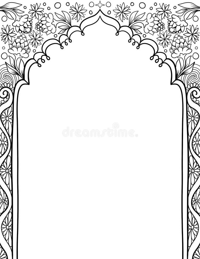 Indian Gate Frame Template for Invitation, Banner, Wedding Design ...