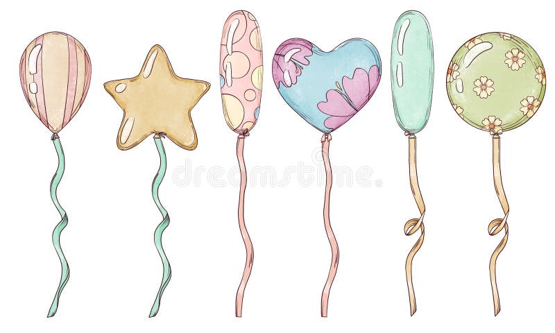 Balloon Bundle Stock Illustrations – 2,782 Balloon Bundle Stock ...