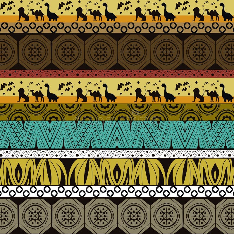 Safari Splendor: African Wildlife Fabric Pattern Bathed in Sunlit Hues ...