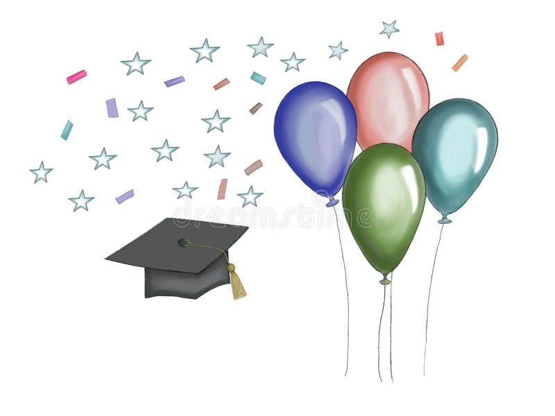 Graduation Balloons Stock Illustrations – 3,088 Graduation Balloons ...