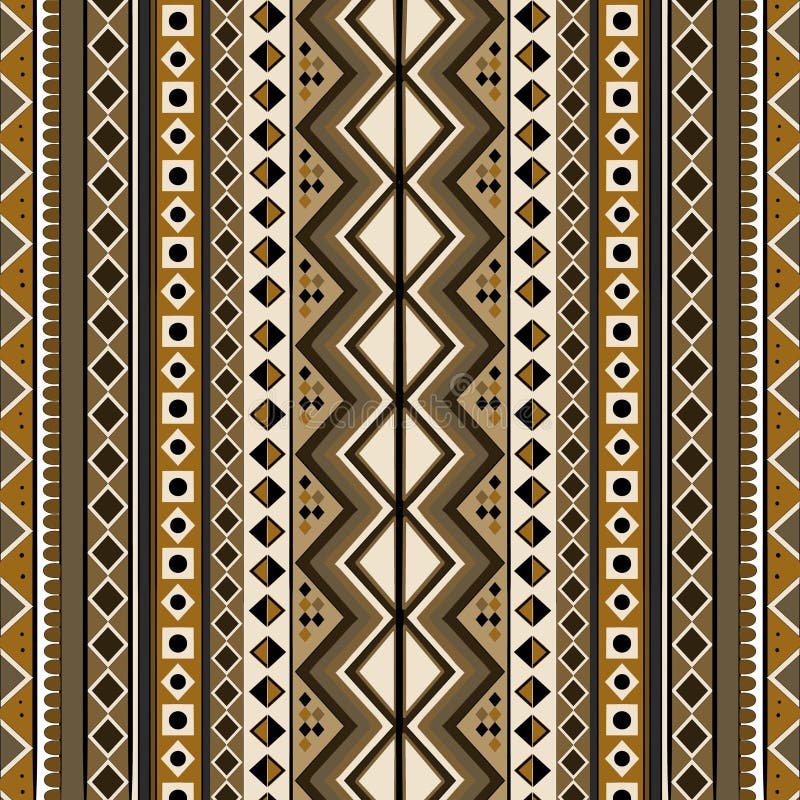 African Ethnic Fabric Pattern in Geomatic Style: Brown Tones for the ...