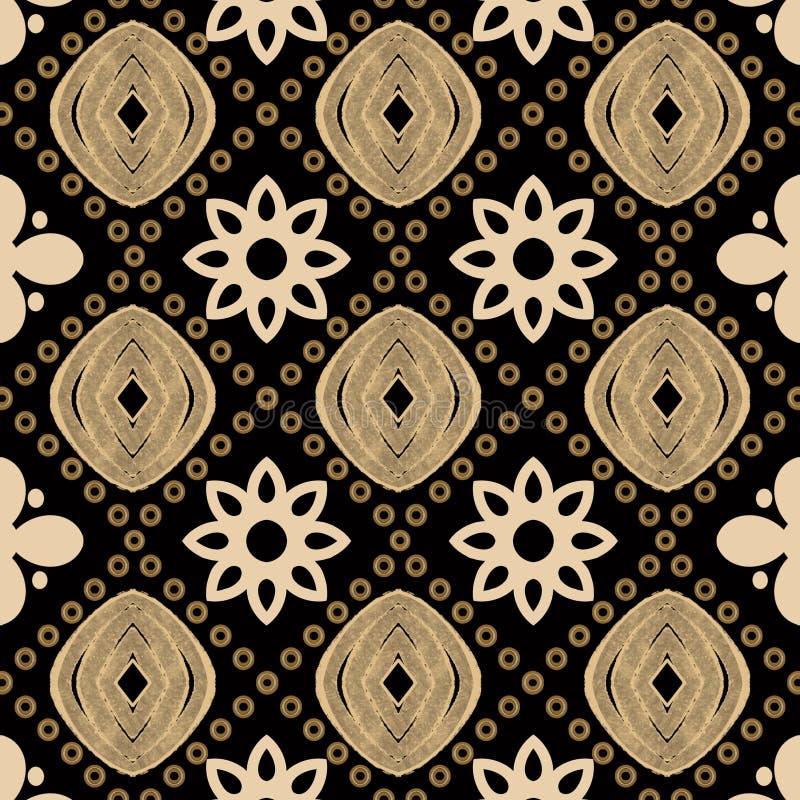 Classic African Tribal Fabric Pattern in Brown Tones Stock Illustration ...