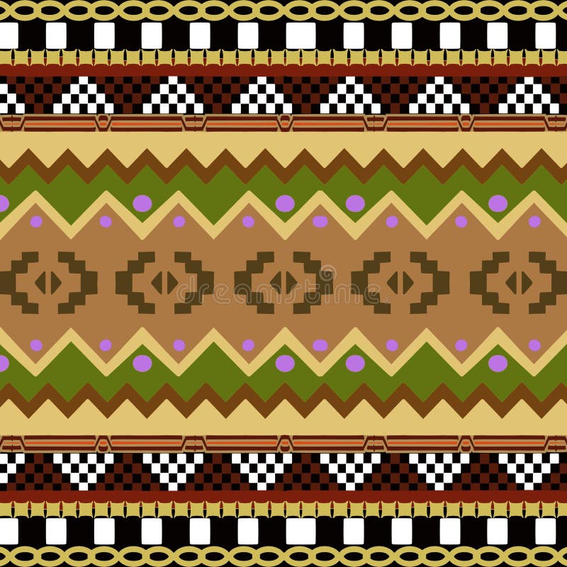 Ethnic African Fabric Pattern in Red, Brown, and White Geometric Style ...