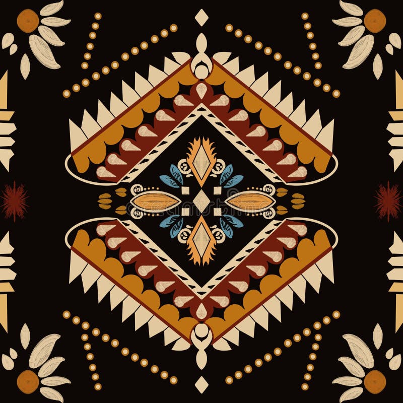 Arabian Ethnic Fabric Patterns: Delicate Floral Watermarks on Light ...