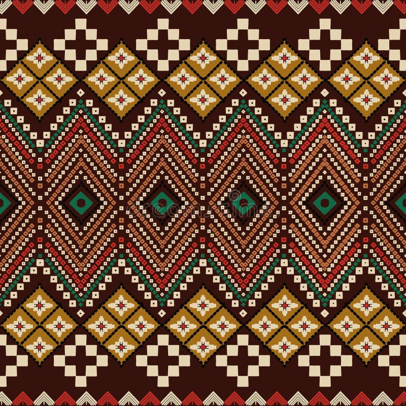 African Ethnic Fabric Patterns in Light Brown: Geometric Lines with ...