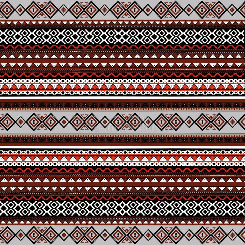 Arabian Ethnic Fabric Patterns in Red-Gray Tones: Geometric Style with ...