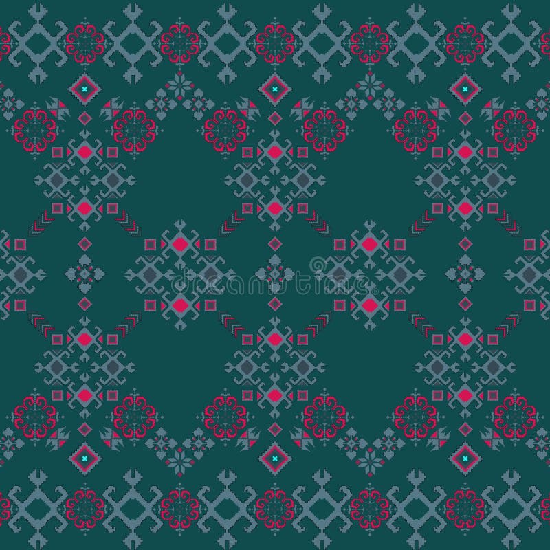 Latin Tribal Fabric Patterns: Geometric Lines in Green Tones for the ...