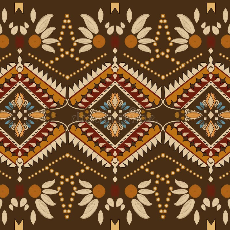 Arabian Ethnic Fabric Patterns: Delicate Floral Watermarks on Light ...