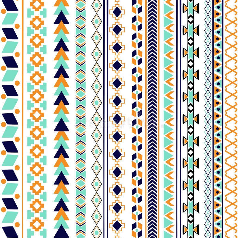 Indian Ethnic Fabric Pattern: Geometric Style in Orange and Green Tones ...