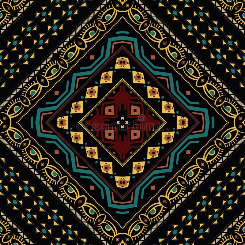 African Fusion: Vibrant Tribal Cloth Pattern Stock Illustration ...