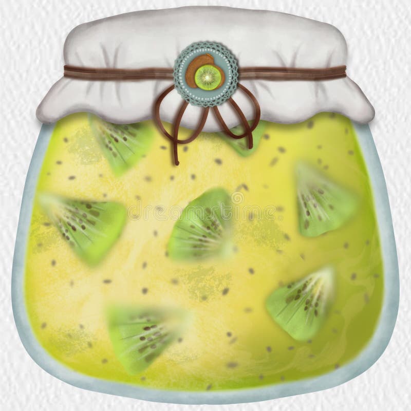 Set of Fruit Jams in Glass Jars Hand Drawn in Cartoon Style. Set of ...