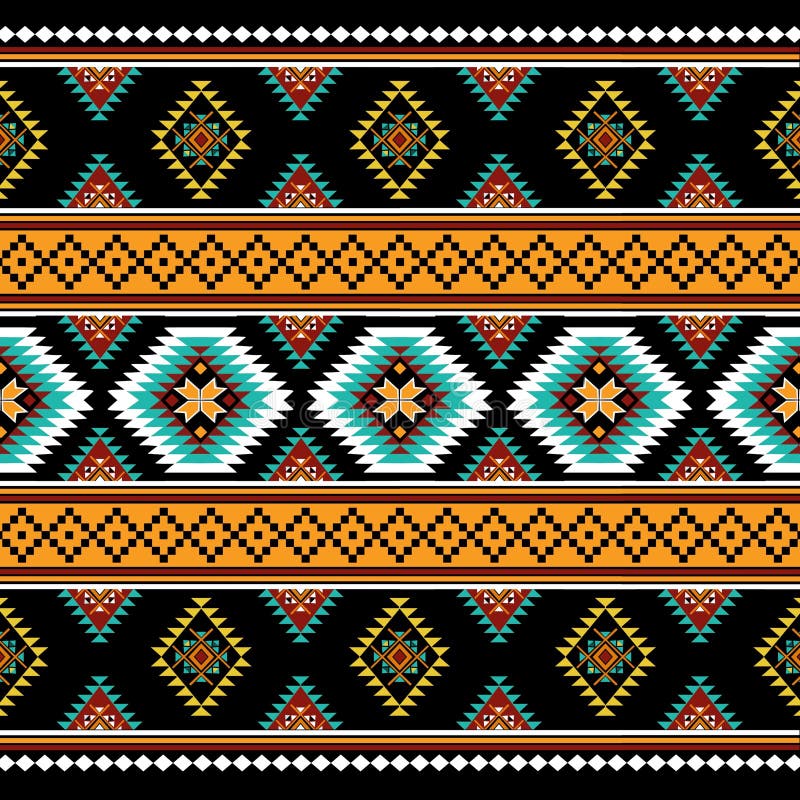 Tribal African Fabric Pattern in Blue and White Tones with Bright ...