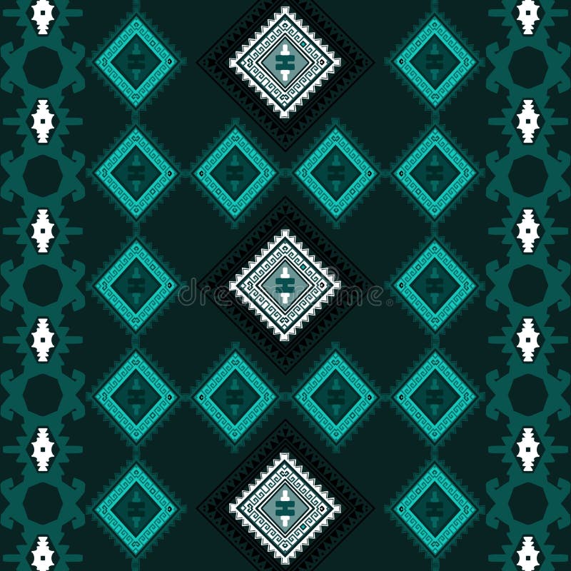 Arabian Tribal Fabric Pattern in Geometric Style with Green Tone Stock ...