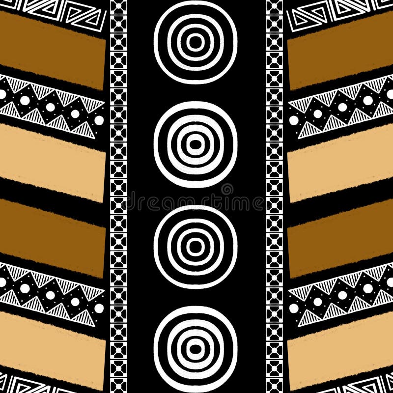 African Tribal Fabric Pattern in Brown Tones with Bold Contrast Stock ...
