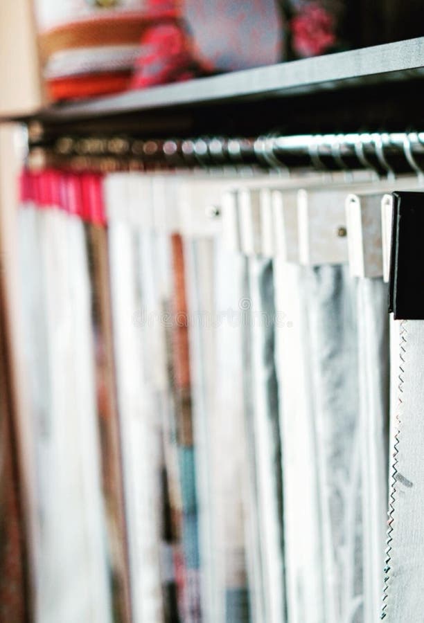 Textile Decorator Choosing Fabric Samples in Curtain Salon Stock Photo ...