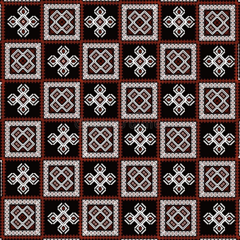 Modern Tribal Arabian Fabric Pattern in Tones Stock Illustration ...