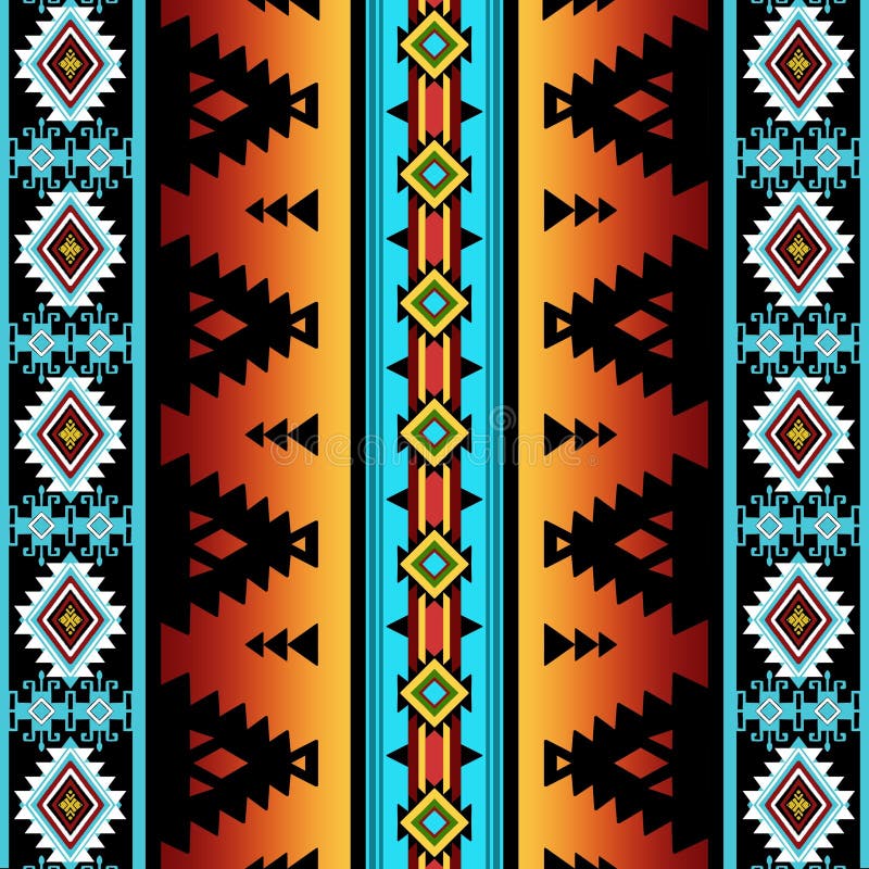 Modern Tribal African Fabric Pattern in Orange-Blue Tones Stock ...