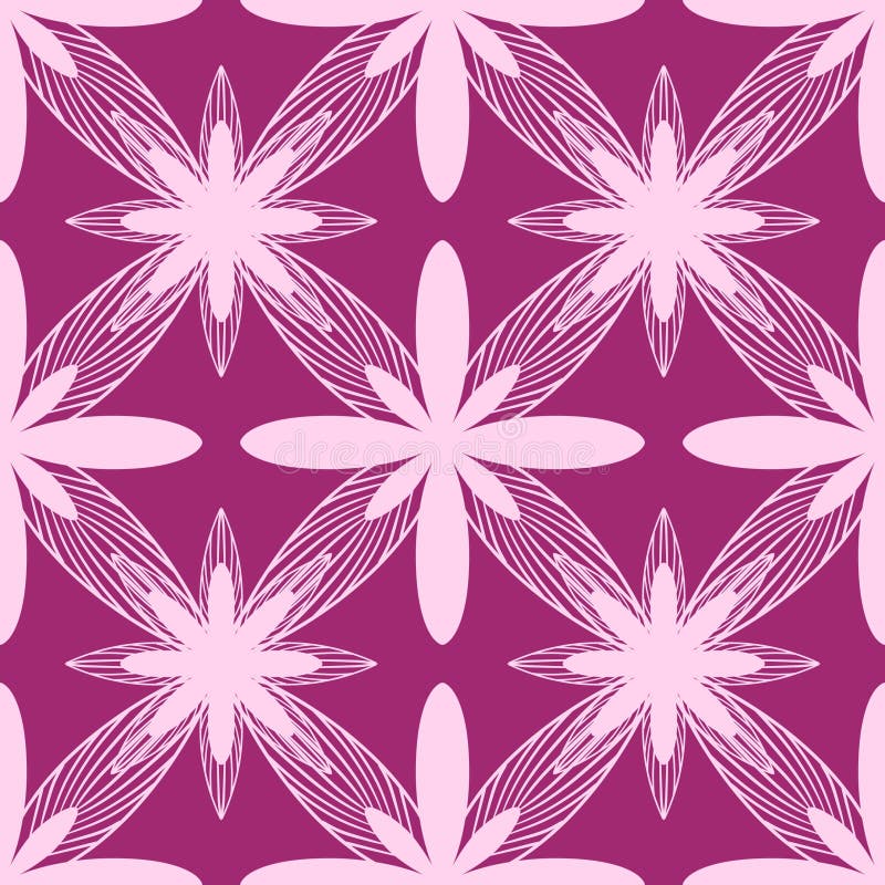 Pink Seamless Pattern of Flower .Hand-drawn Flower Pattern Stock ...