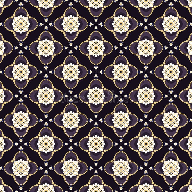 Arabian Tribal Fabric Pattern with Floral Motifs in Purple Stock ...