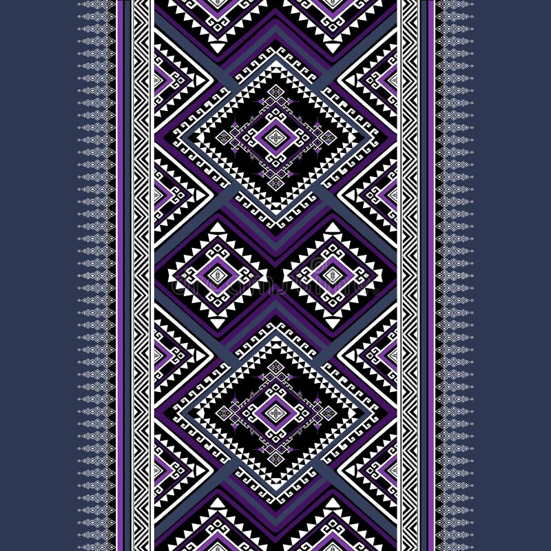 Arabian Tribal Fabric Pattern in Geometric Style Stock Illustration ...