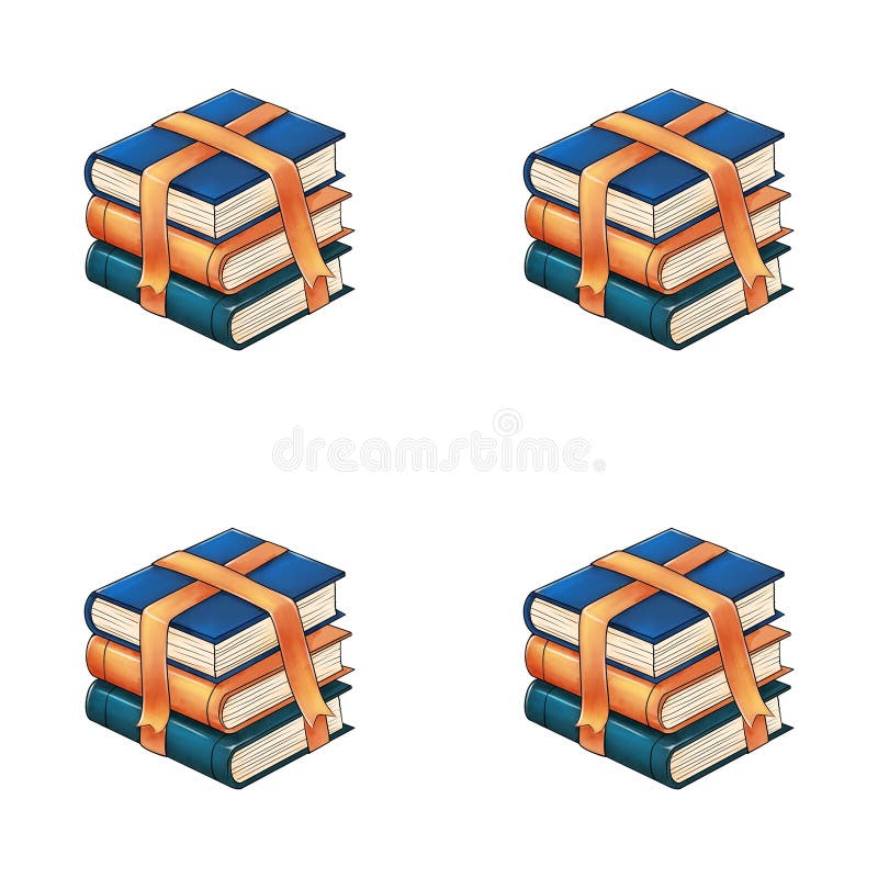 Seamless Pattern of Stacked Books with Ribbon Stock Vector ...