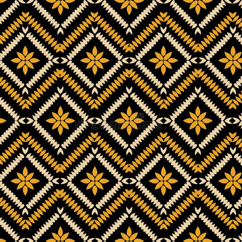 Indian Ethnic Fabric Patterns: Red Geometric Designs with Yellow-Orange ...