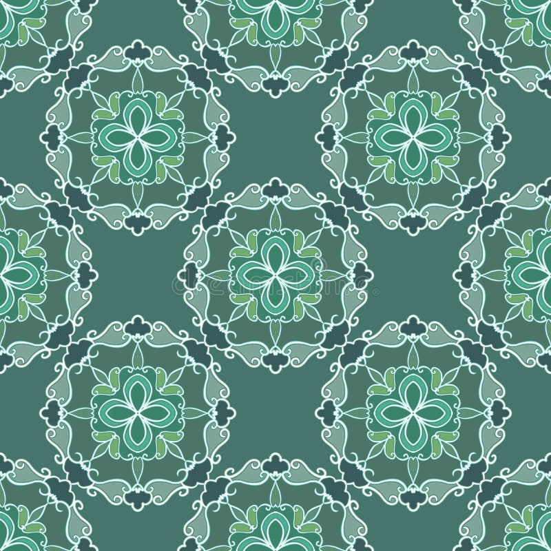 Intricate Geometric Pattern Featuring Interconnected Floral Designs ...